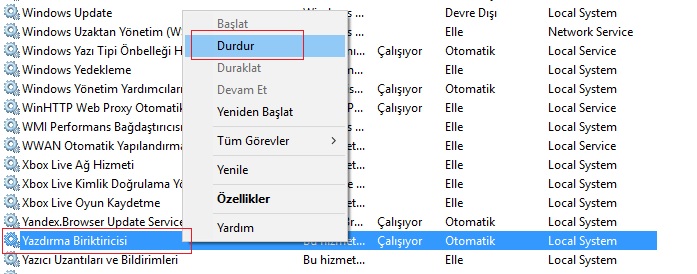 net stop spooler & net start spooler komutu | Sistem ve Ağ Uzmanlığı ...
