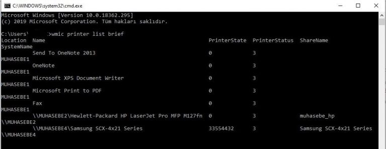 wmic printer list brief nedir // ne işe yarar? | Sistem ve Ağ Uzmanlığı ...
