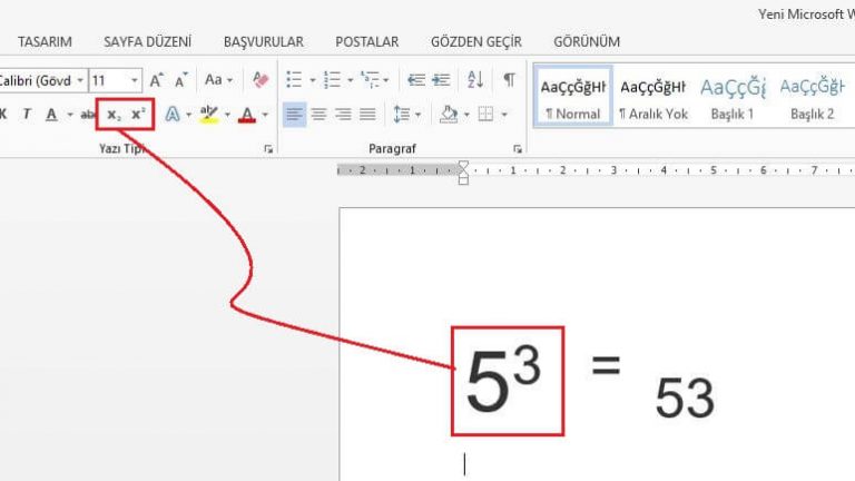 Word de üslü sayıları altlı sayı yapma | Sistem ve Ağ Uzmanlığı | Adem OCUT